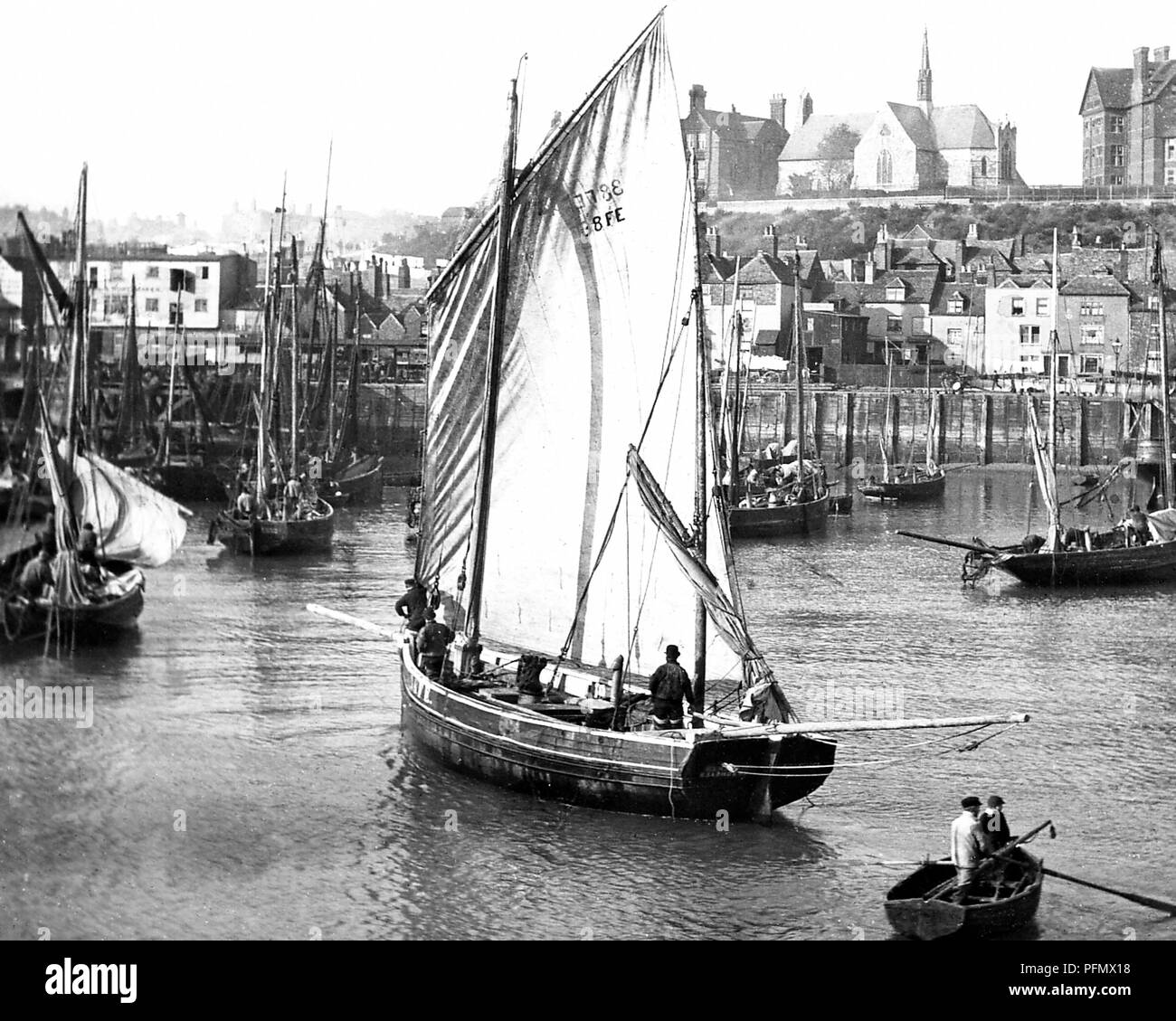 Old harbour folkestone Black and White Stock Photos & Images - Alamy