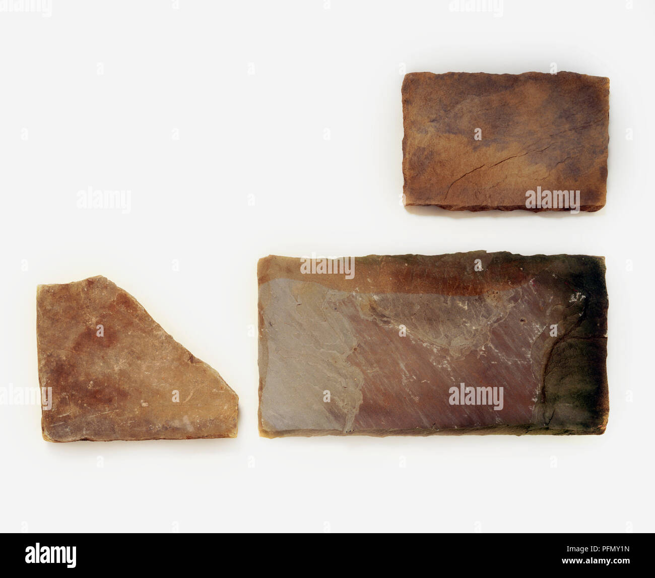 Sandstone paving slabs and broken slab, close-up Stock Photo - Alamy