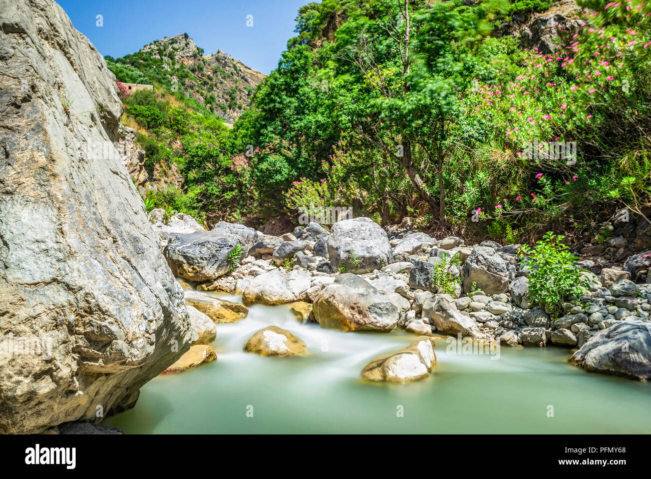 views of il Ponte del diavolo and the Raganello river in Civita inside ...