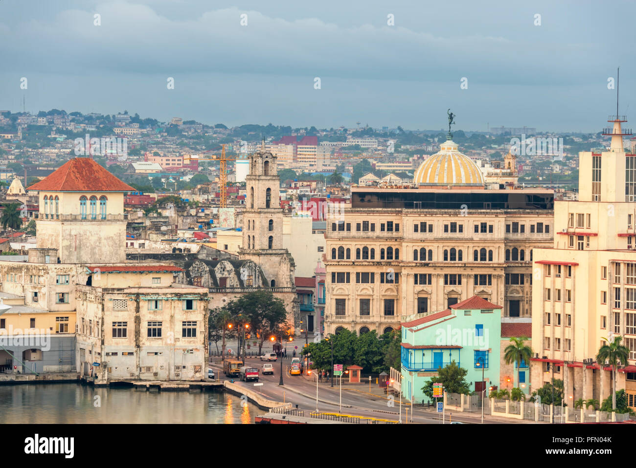 central historical part of the ancient city in the Caribbean islands ...