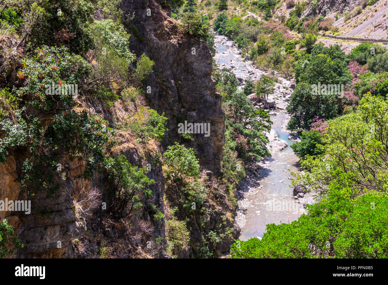 views of il Ponte del diavolo and the Raganello river in Civita inside ...