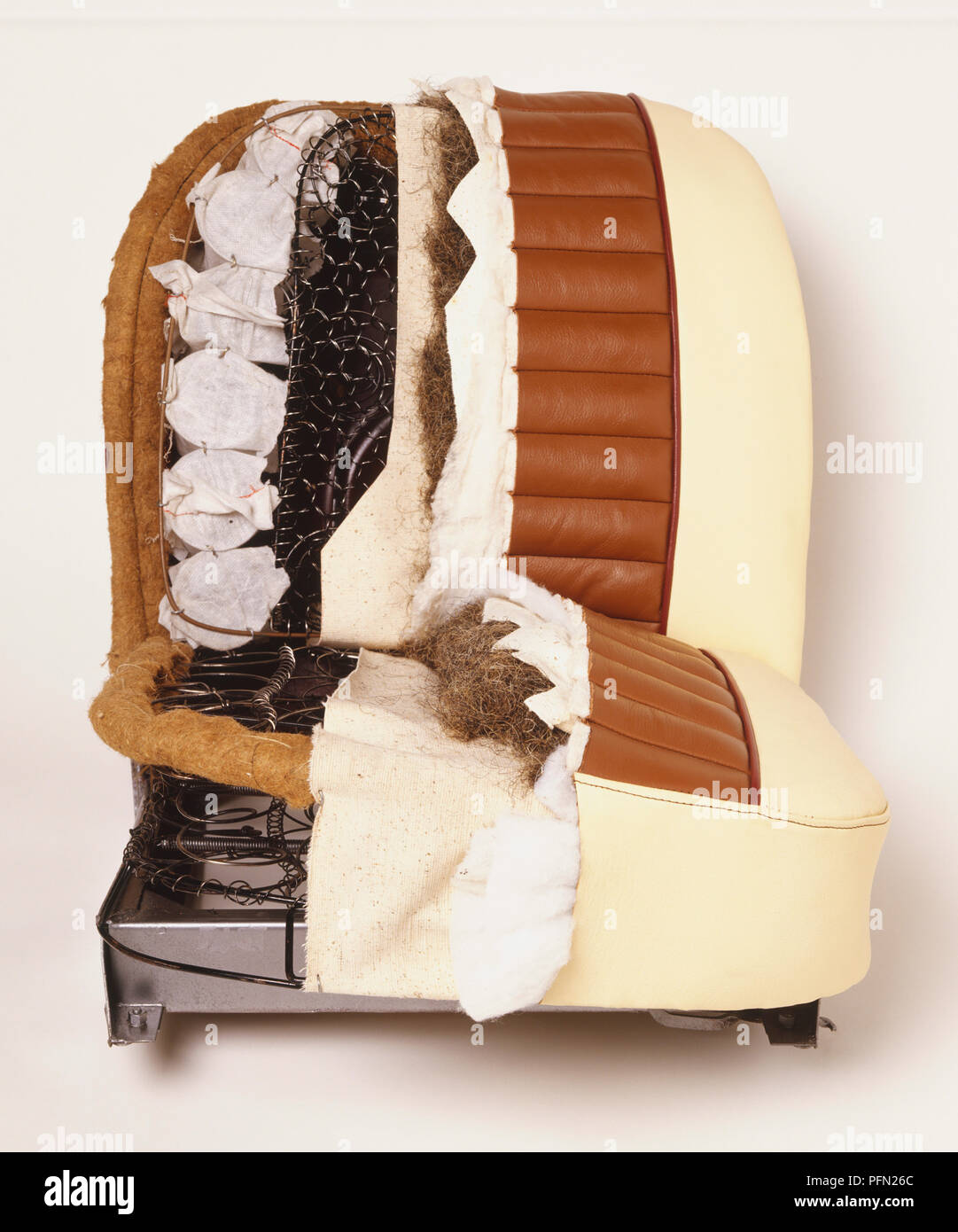 Cross sectioned traditional sprung seat from a car Stock Photo - Alamy