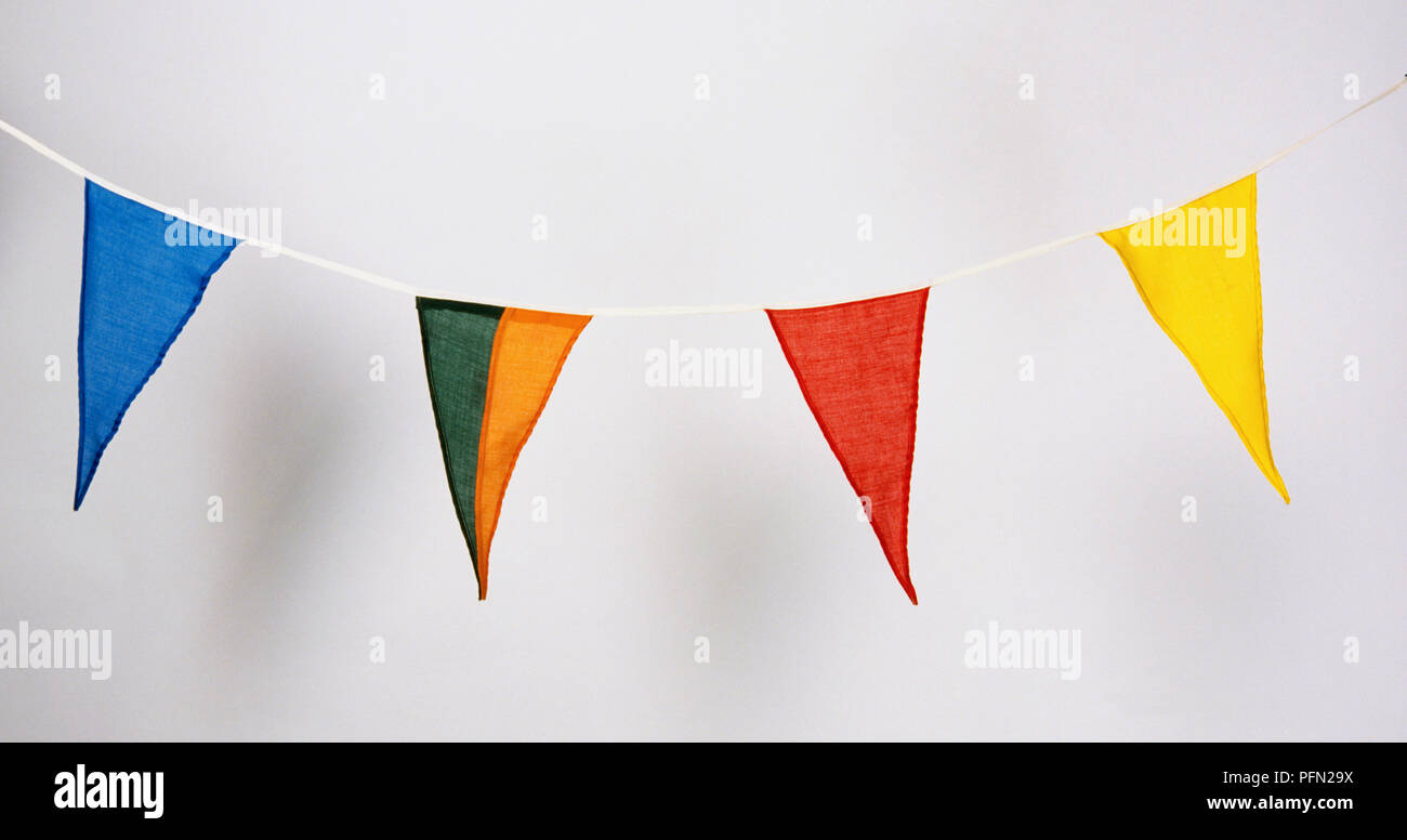 Colourful flag bunting Stock Photo - Alamy