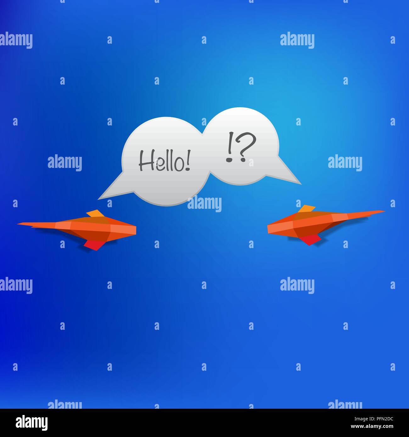 Blue water background with golden fishes conversation Stock Vector ...