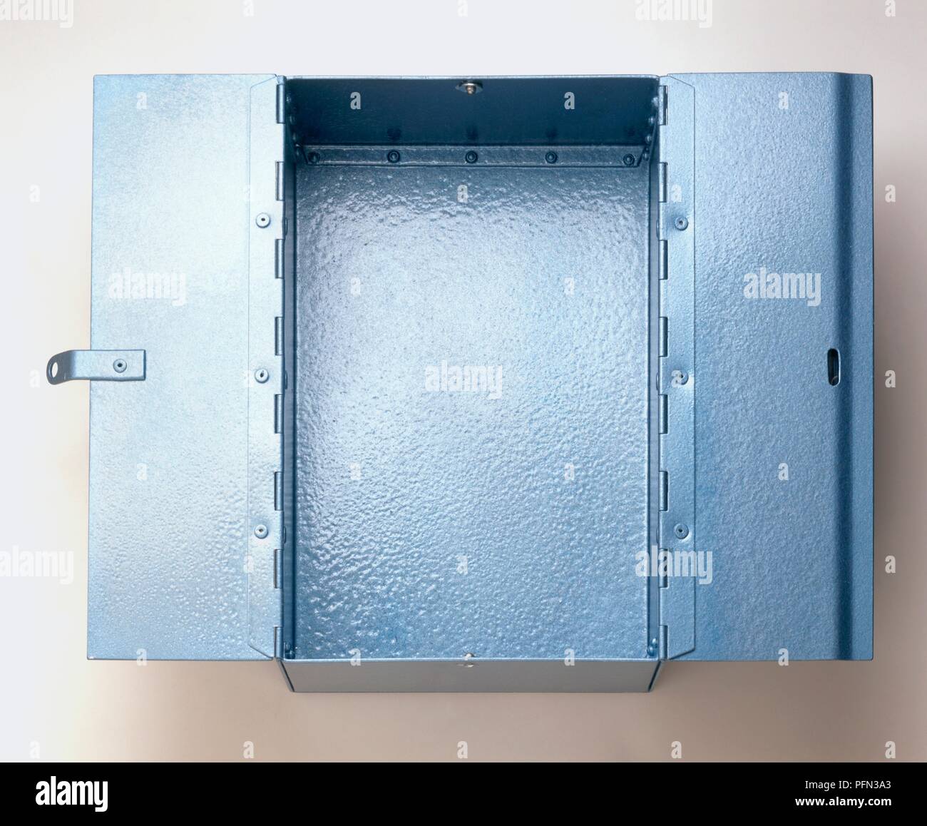 Open metal toolbox, view from above Stock Photo - Alamy