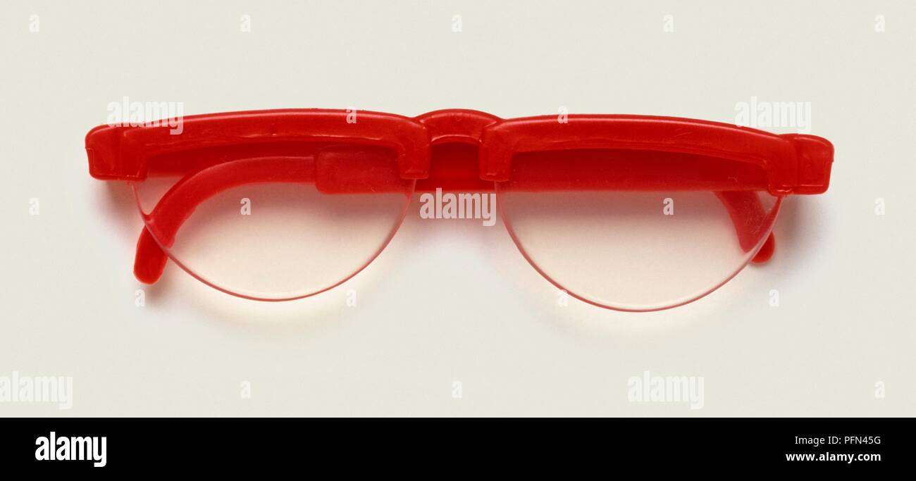 Red plastic toy glasses Stock Photo - Alamy