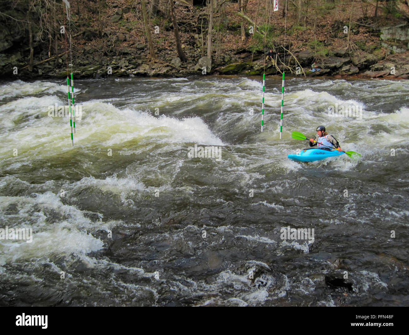 Shooting the rapids Tarifville Gorge Farmington River Connecticut Stock ...