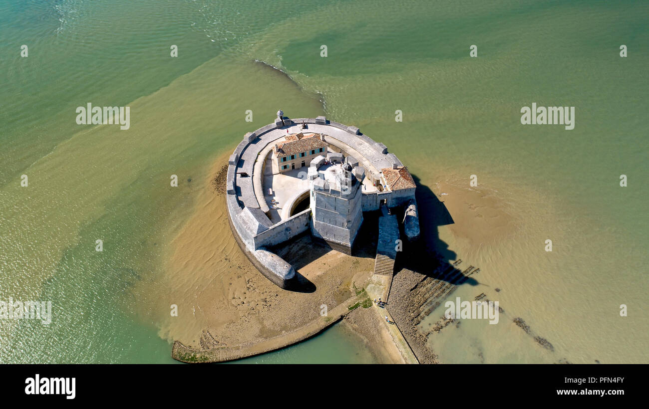 Aerial photography of Fort Louvois in Charente Maritime Stock Photo - Alamy