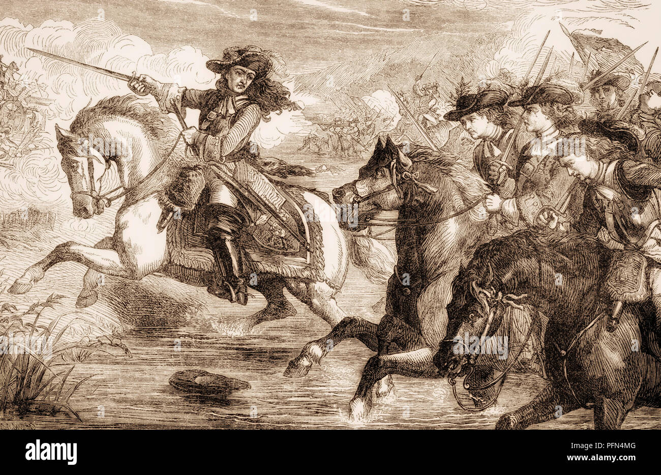 Dutch Prince William of Orange at the Battle of the Boyne, 1690, From ...