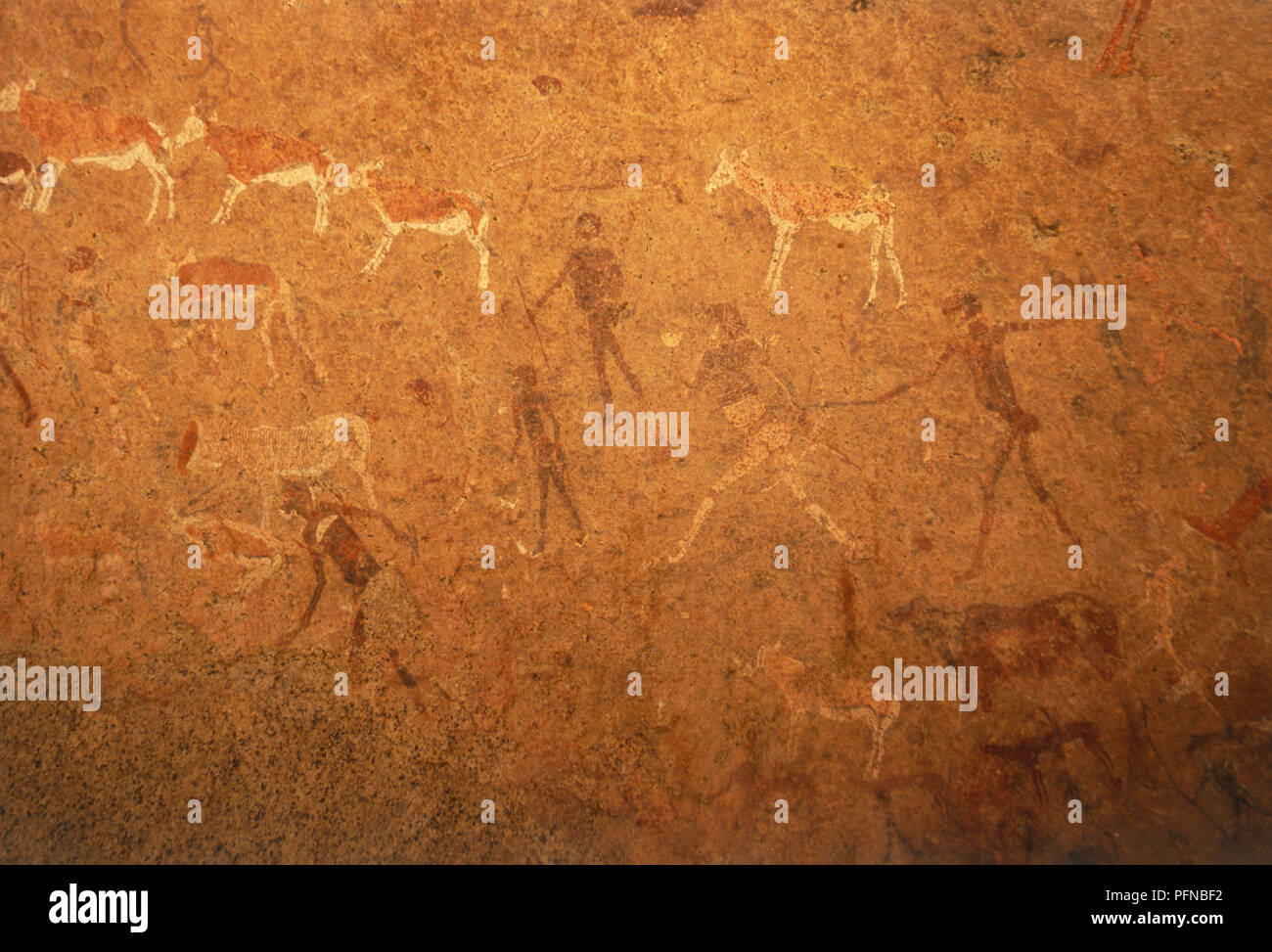 Detail of rock paintings in the Damara Land, Namibia. May 6, 1998 Stock ...