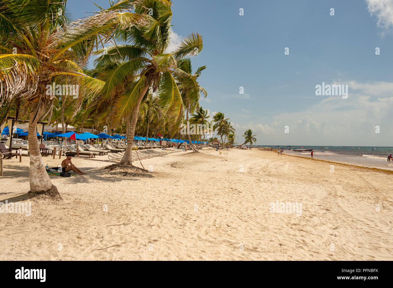 Tulum, Mexico - 12 August 2018: View of Playa Paraiso beach near Tulum ...