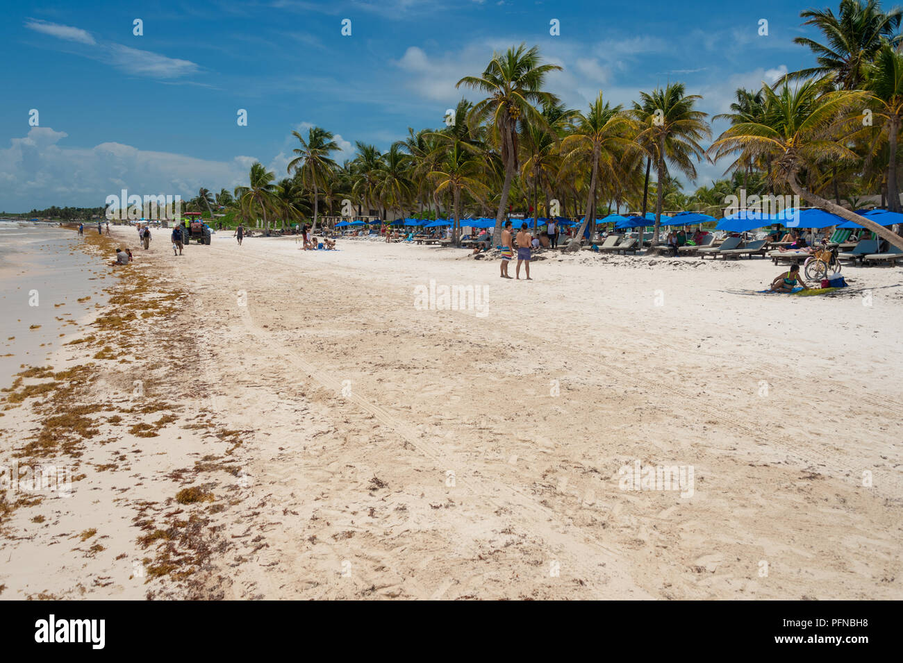 Tulum, Mexico - 12 August 2018: View of Playa Paraiso beach near Tulum ...