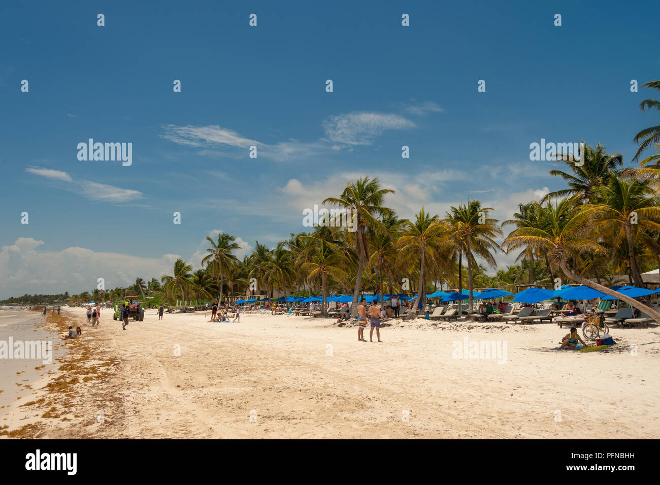 Tulum, Mexico - 12 August 2018: View of Playa Paraiso beach near Tulum ...