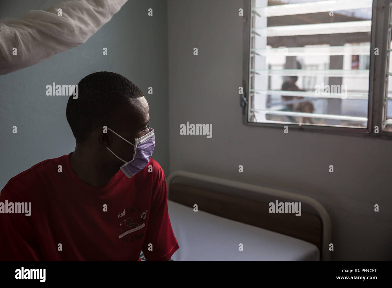 Maryland, Liberia. 31st May, 2018. Augustine, 26, who has drug ...