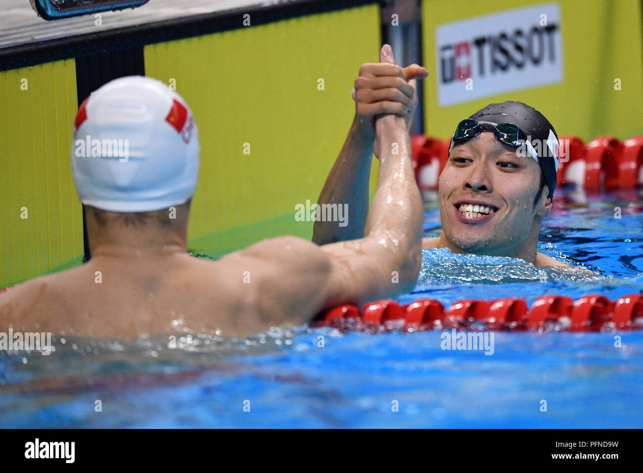 Jakarta, Indonesia. Credit: MATSUO. 21st Aug, 2018. (L-R) Sun Yang (CHN), Kosuke Hagino (JPN ...