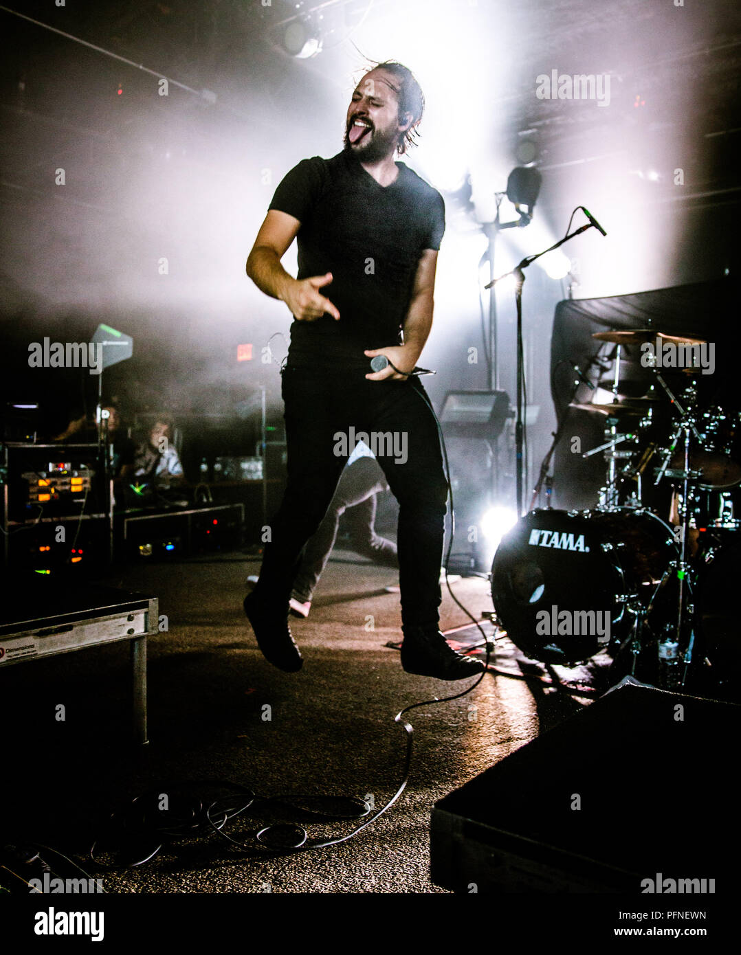 Austin, Texas, USA. 19th Aug, 2018. LUKAS MAGYAR, the lead vocalist of ...