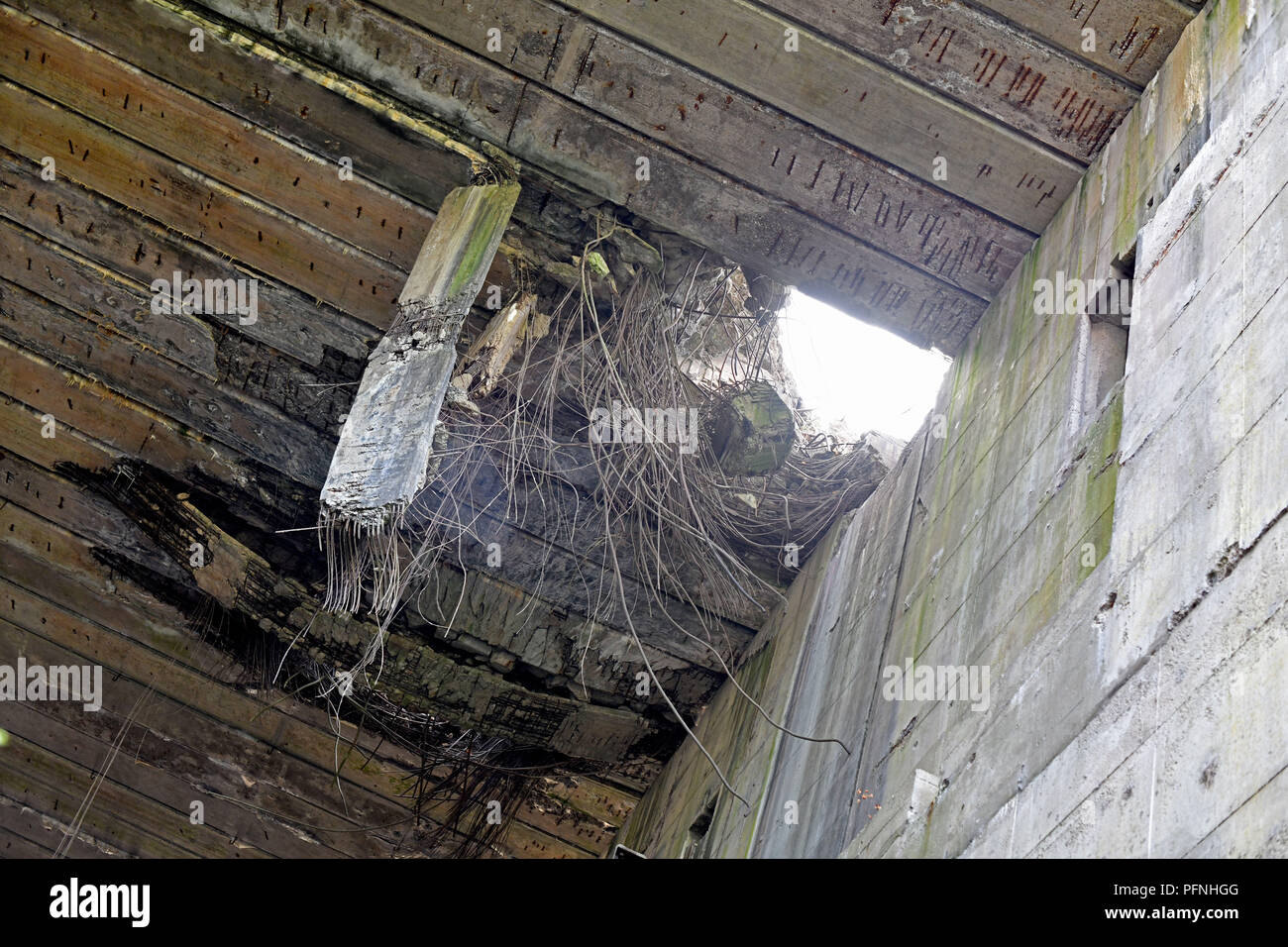 One of the few places in the roof construction of the submarine bunker ...