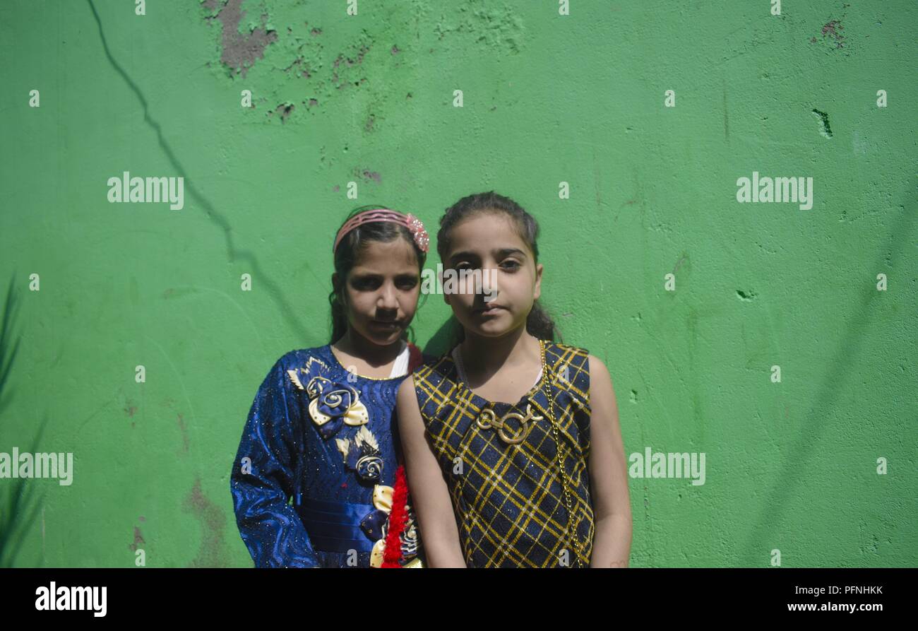 Srinagar, Kashmir. 22nd Aug, 2018. Young Kashmiri girls pose for a ...