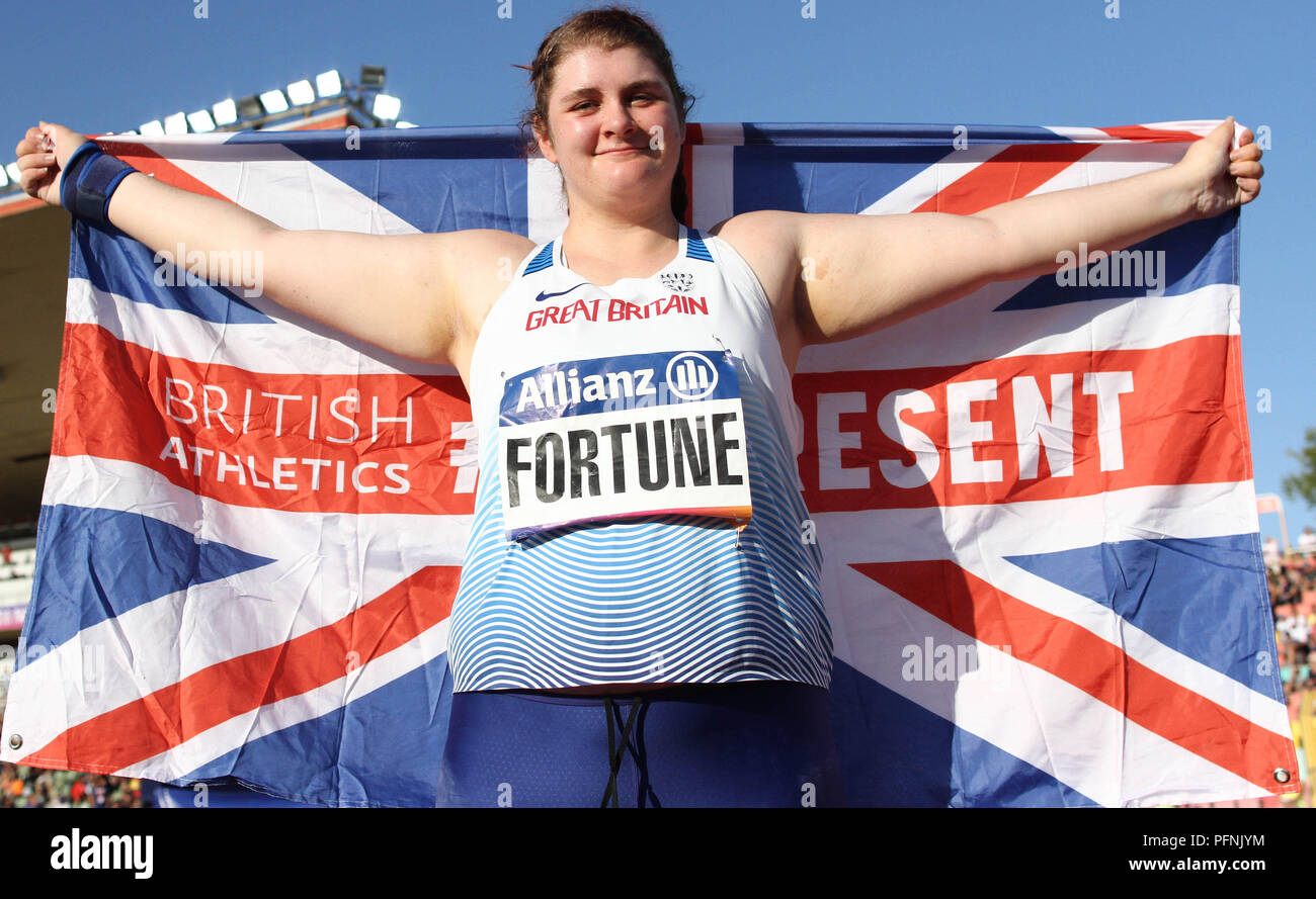 Berlin, Germany. 22nd August, 2018. Sabrina Fortune poses with the ...