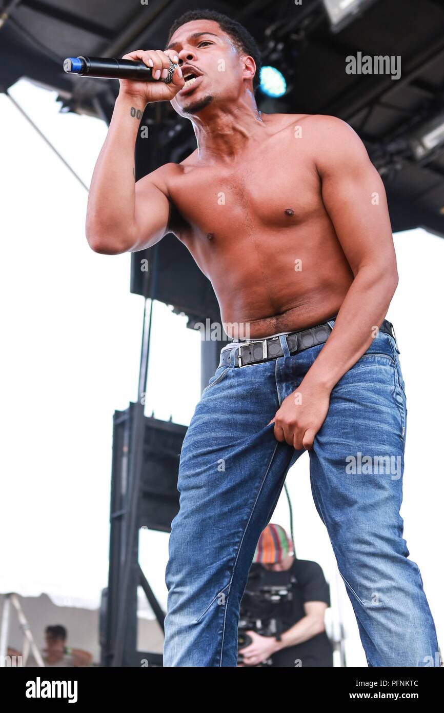 Taylor Bennett on stage for Billboard Hot 100 Music Festival, Northwell ...