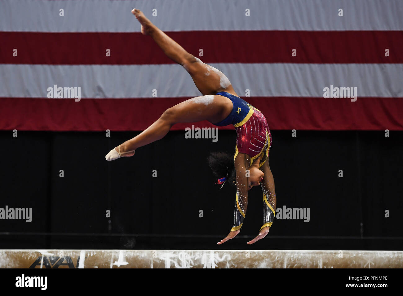 August 19, 2018 - Boston, Massachussetts, U.S - JORDAN CHILES practices ...