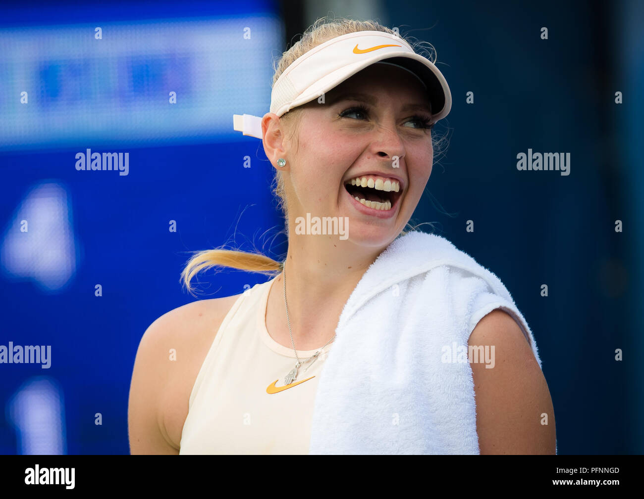 Fanny Stollar of Hungary in action during the first qualification round ...