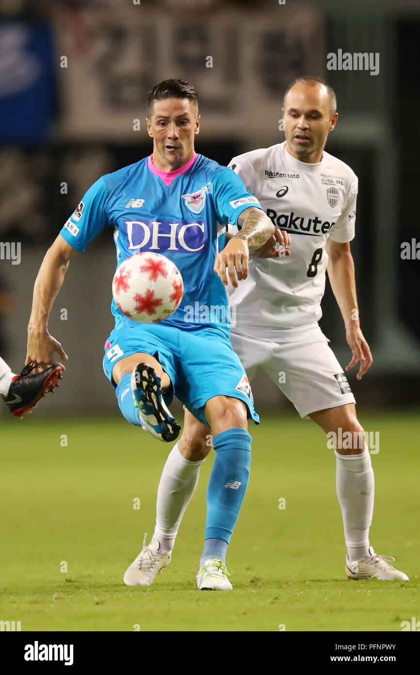 Best Amenity Stadium, Saga, Japan. 22nd Aug, 2018. (L to R) Fernando Torres (Sagan), Andres ...