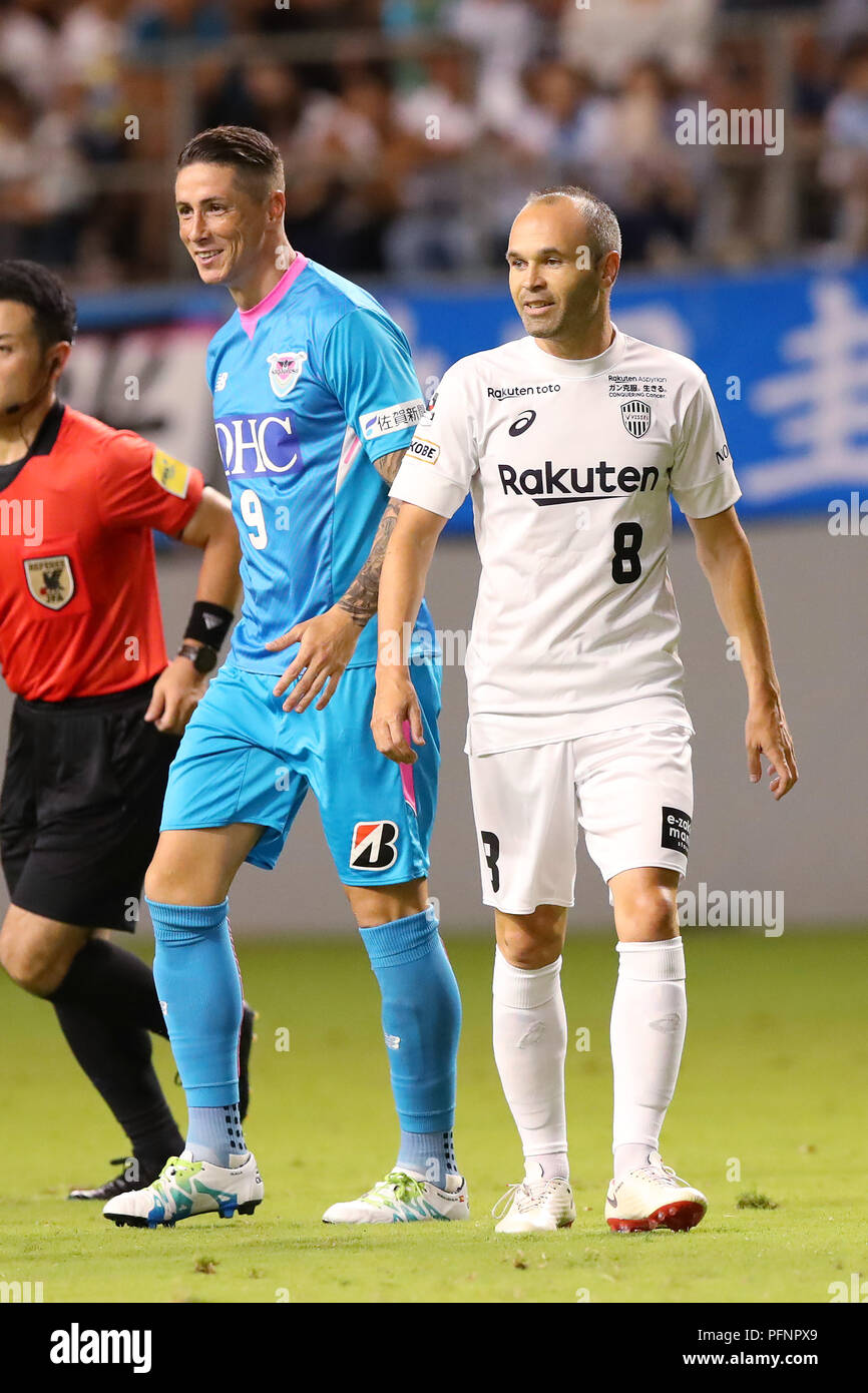 Best Amenity Stadium, Saga, Japan. 22nd Aug, 2018. (L to R) Fernando Torres (Sagan), Andres ...
