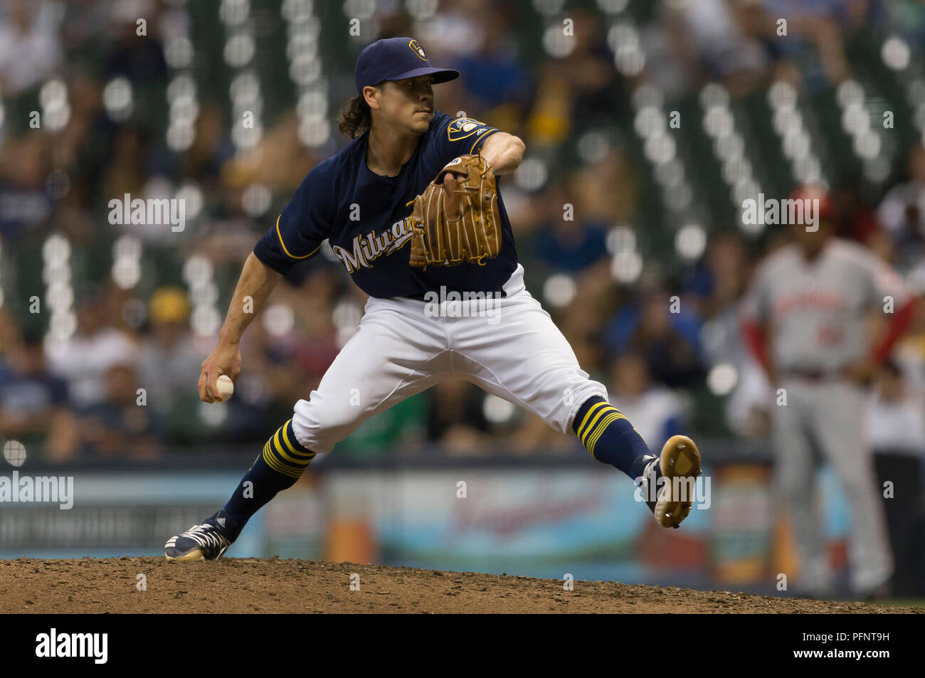 August 21, 2018: Milwaukee Brewers relief pitcher Josh Hader #71 ...
