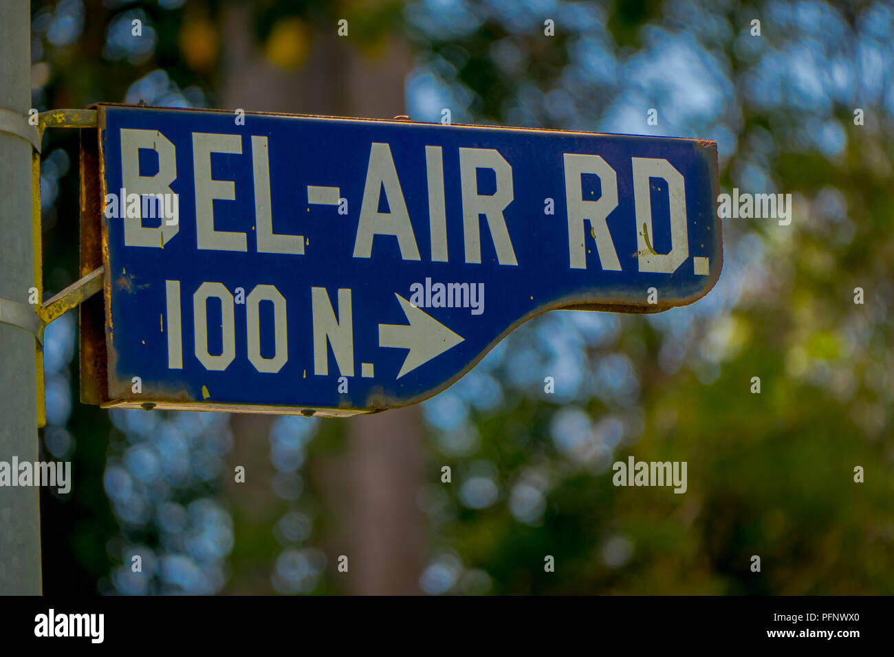 Los Angeles, California, USA, JUNE, 15, 2018: Outdoor view of Bel Air ...