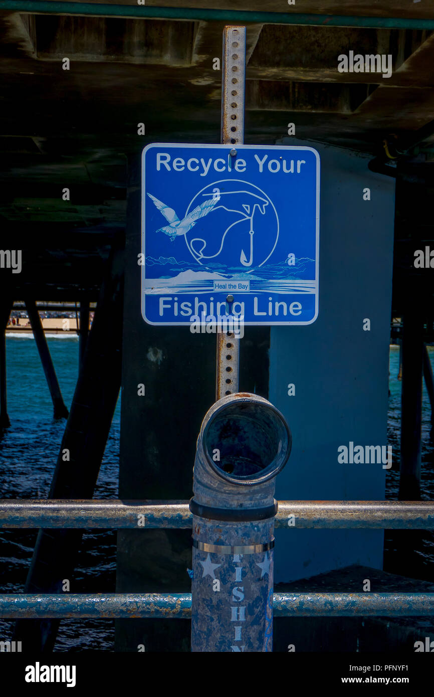 Los Angeles, California, USA, JUNE, 15, 2018: Informative sign on a ...