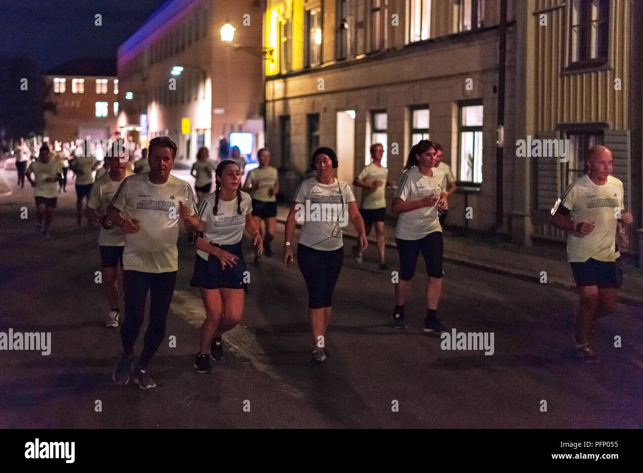 STOCKHOLM, SWEDEN, 18 AUG, 2018: Midnight run at the streets of ...