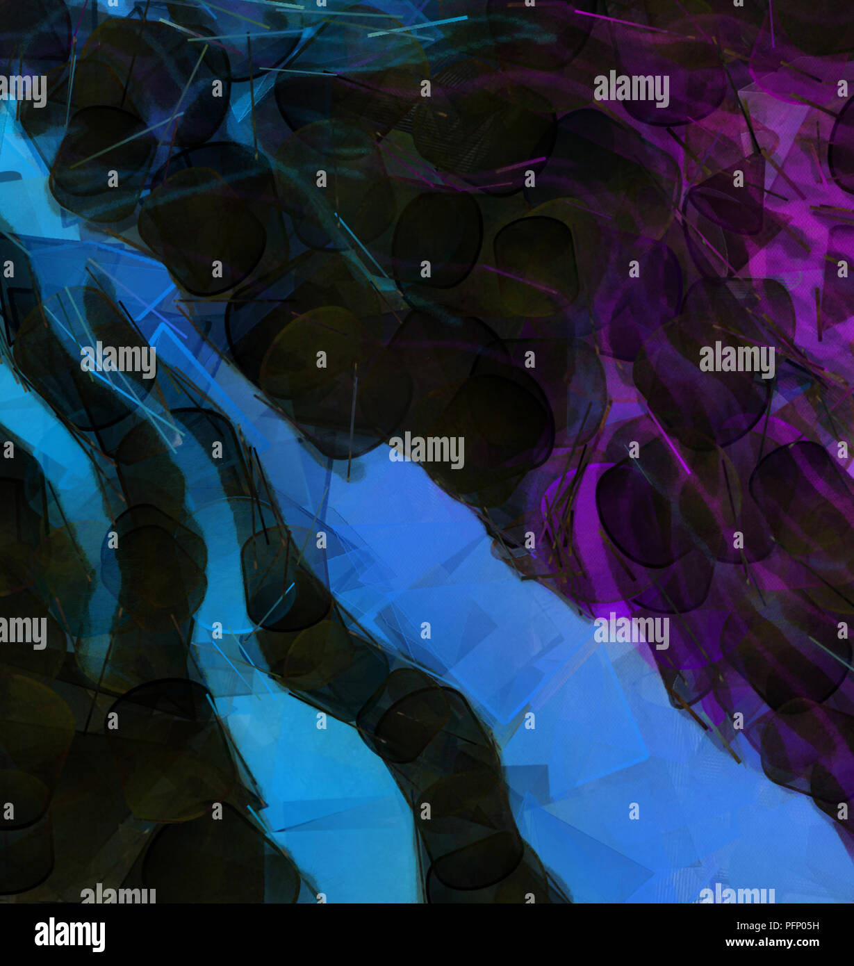 Hand drawing wall poster print. Abstract art. Oil painting ...