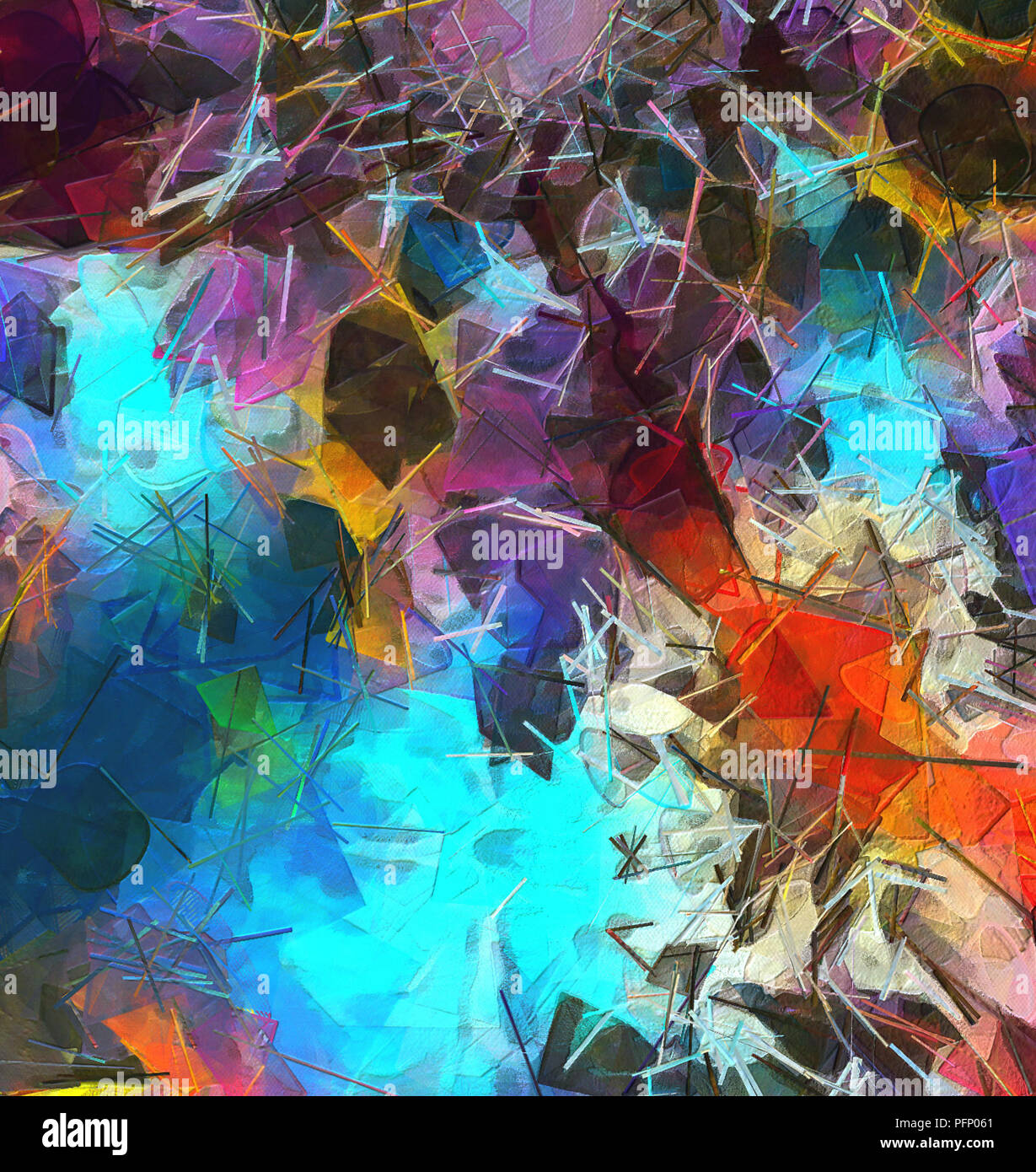 Hand drawing wall poster print. Abstract art. Oil painting ...