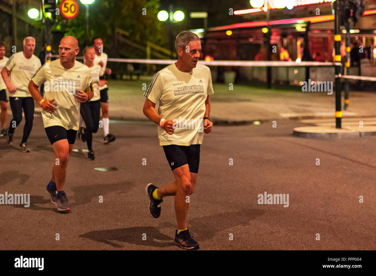 STOCKHOLM, SWEDEN, 18 AUG, 2018: Midnight run at the streets of ...