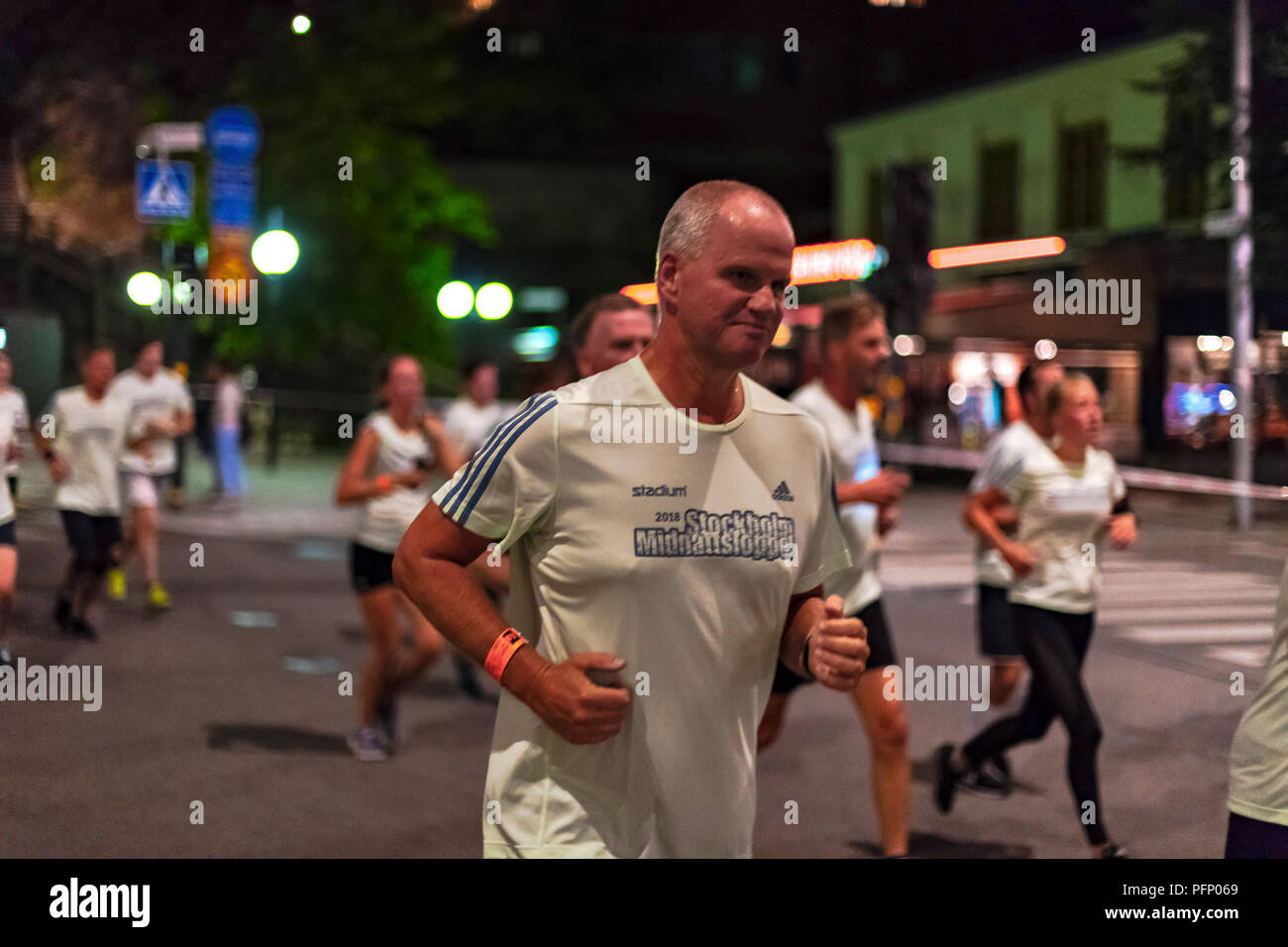 STOCKHOLM, SWEDEN, 18 AUG, 2018: Midnight run at the streets of ...