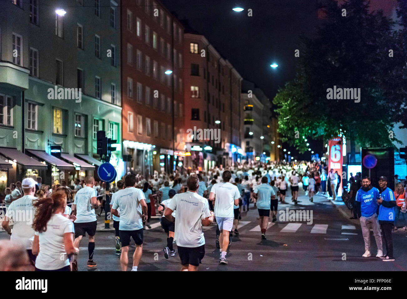STOCKHOLM, SWEDEN, 18 AUG, 2018: Midnight run at the streets of ...