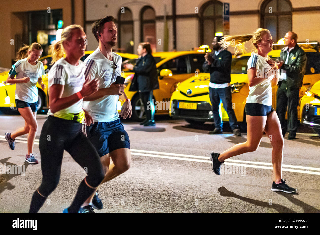 STOCKHOLM, SWEDEN, 18 AUG, 2018: Midnight run at the streets of ...