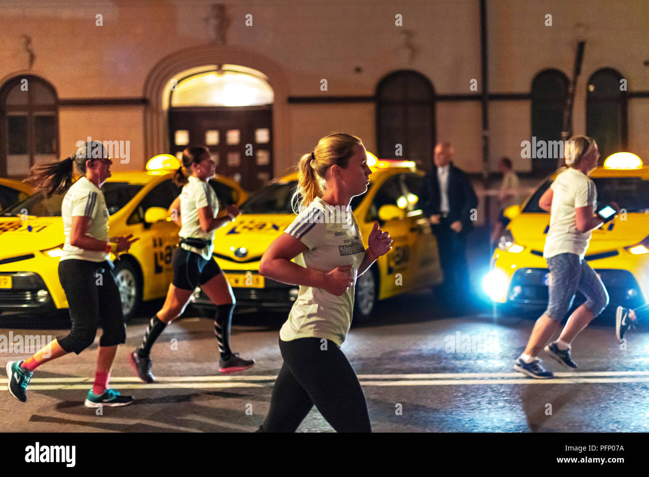 STOCKHOLM, SWEDEN, 18 AUG, 2018: Midnight run at the streets of ...