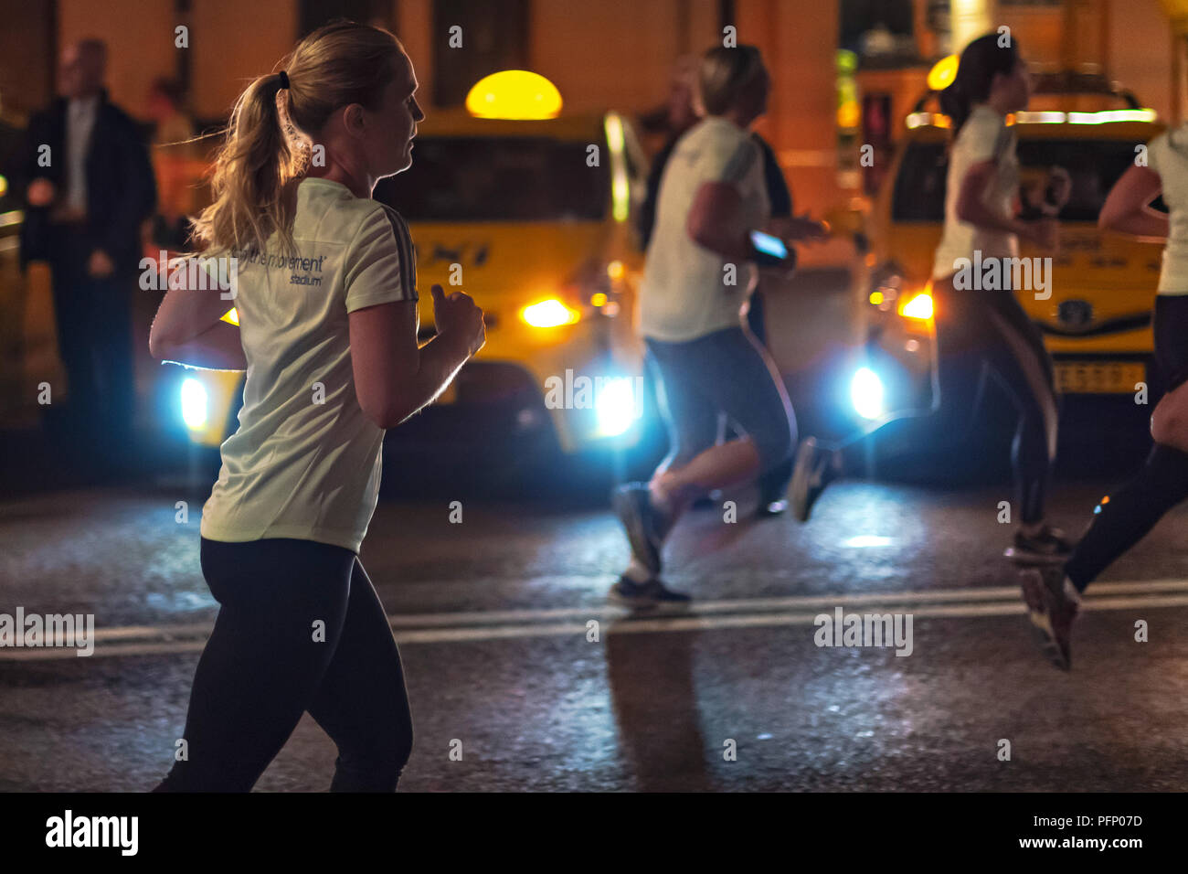 STOCKHOLM, SWEDEN, 18 AUG, 2018: Midnight run at the streets of ...