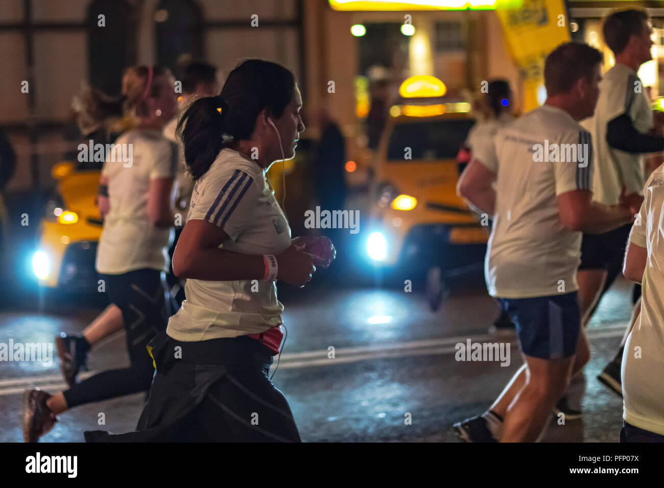 STOCKHOLM, SWEDEN, 18 AUG, 2018: Midnight run at the streets of ...