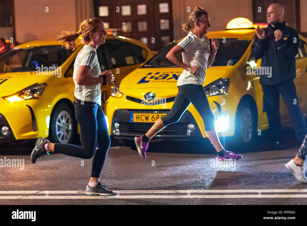 STOCKHOLM, SWEDEN, 18 AUG, 2018: Midnight run at the streets of ...