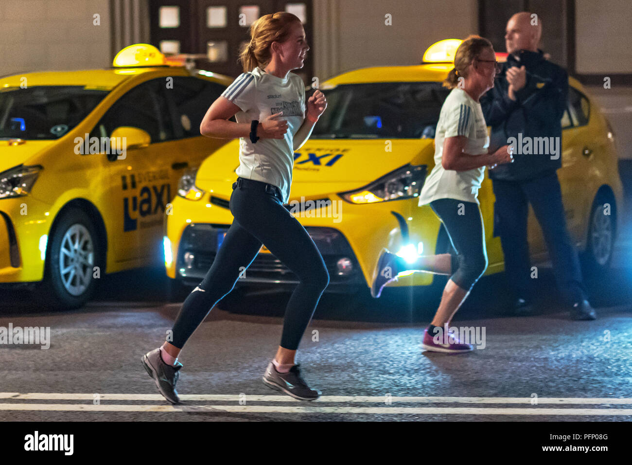 STOCKHOLM, SWEDEN, 18 AUG, 2018: Midnight run at the streets of ...