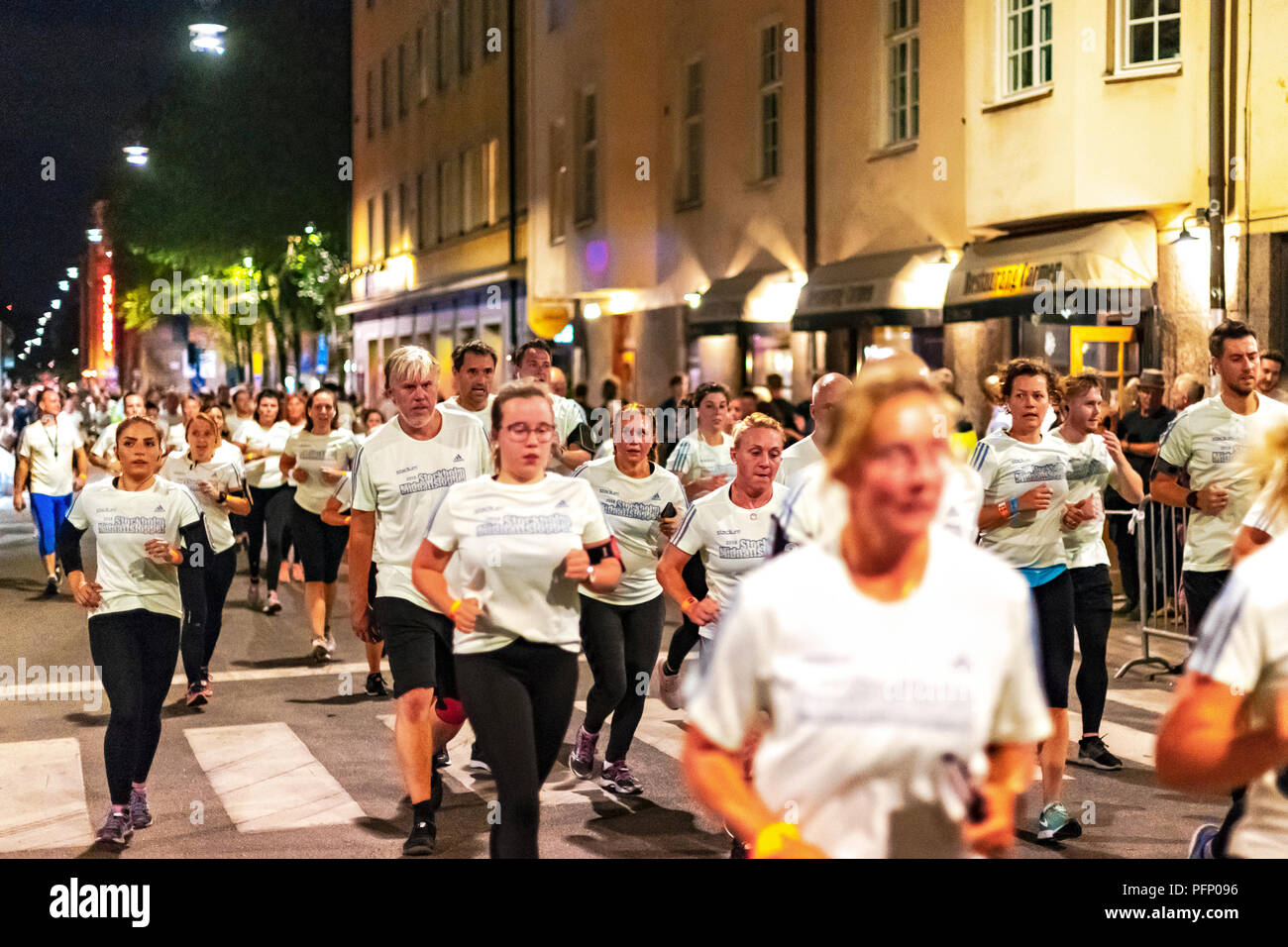 STOCKHOLM, SWEDEN, 18 AUG, 2018: Midnight run at the streets of ...