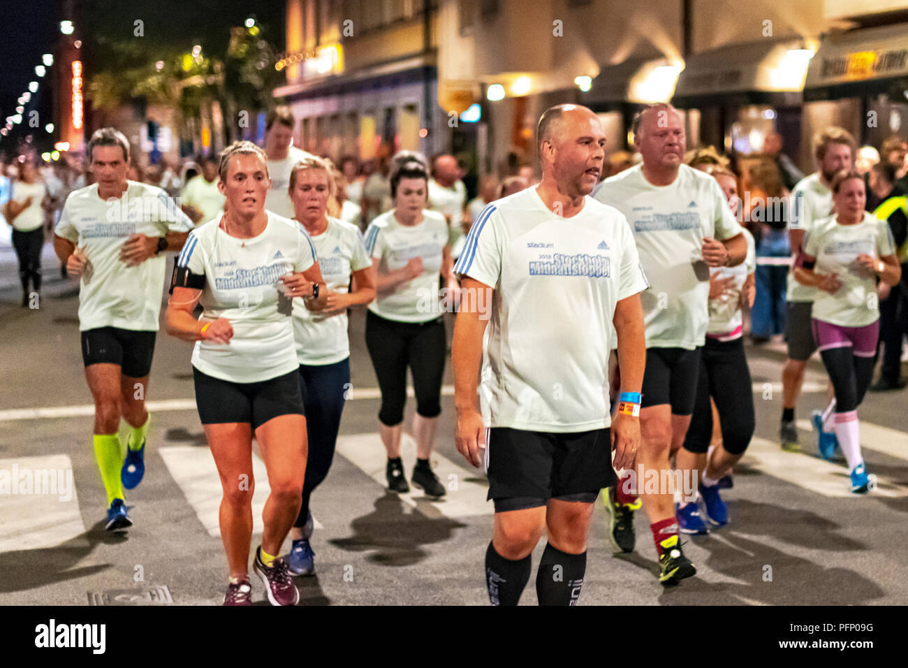 STOCKHOLM, SWEDEN, 18 AUG, 2018: Midnight run at the streets of ...