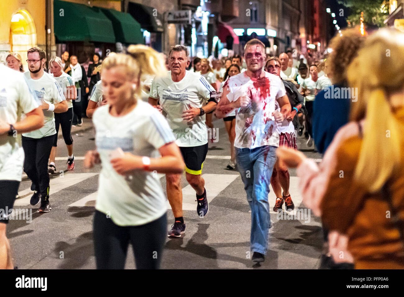 STOCKHOLM, SWEDEN, 18 AUG, 2018: Midnight run at the streets of ...