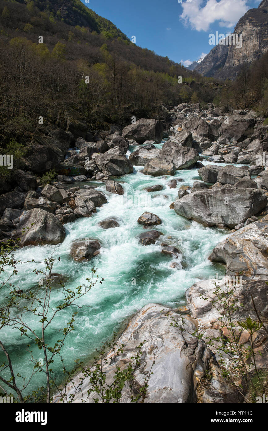 beautiful maggia river, ticino, switzerland Stock Photo - Alamy