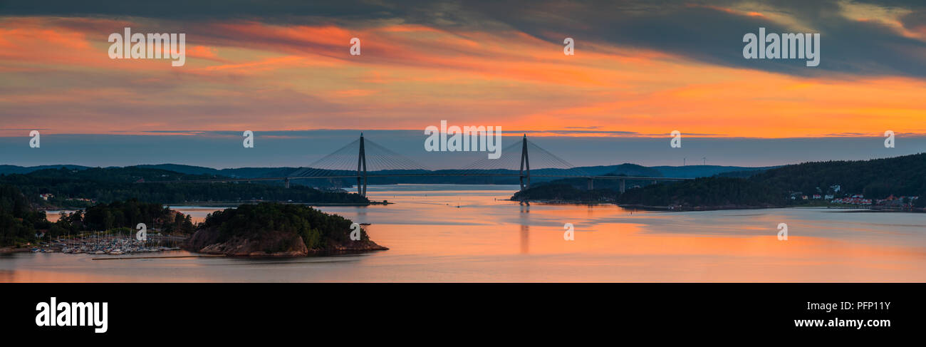 The Uddevalla Bridge is a cable-stayed bridge crossing Sunninge sound ...