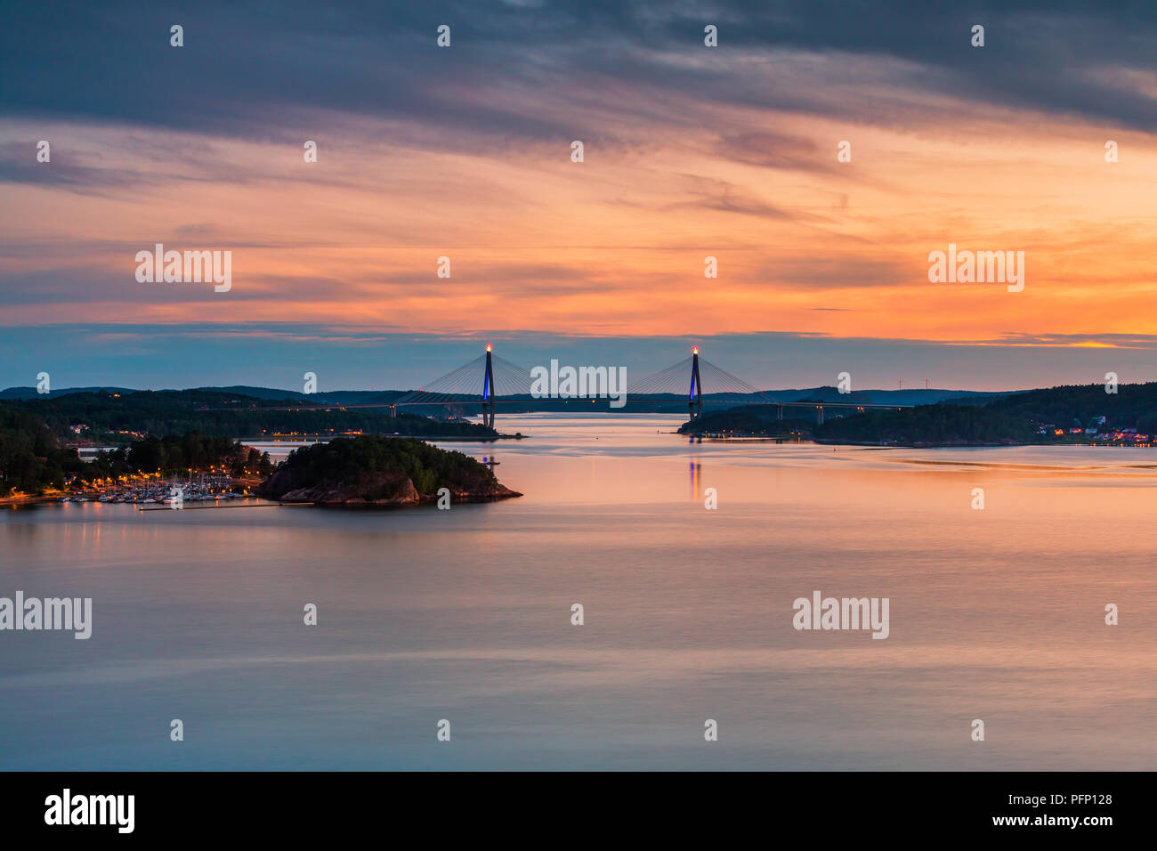 The Uddevalla Bridge is a cable-stayed bridge crossing Sunninge sound ...