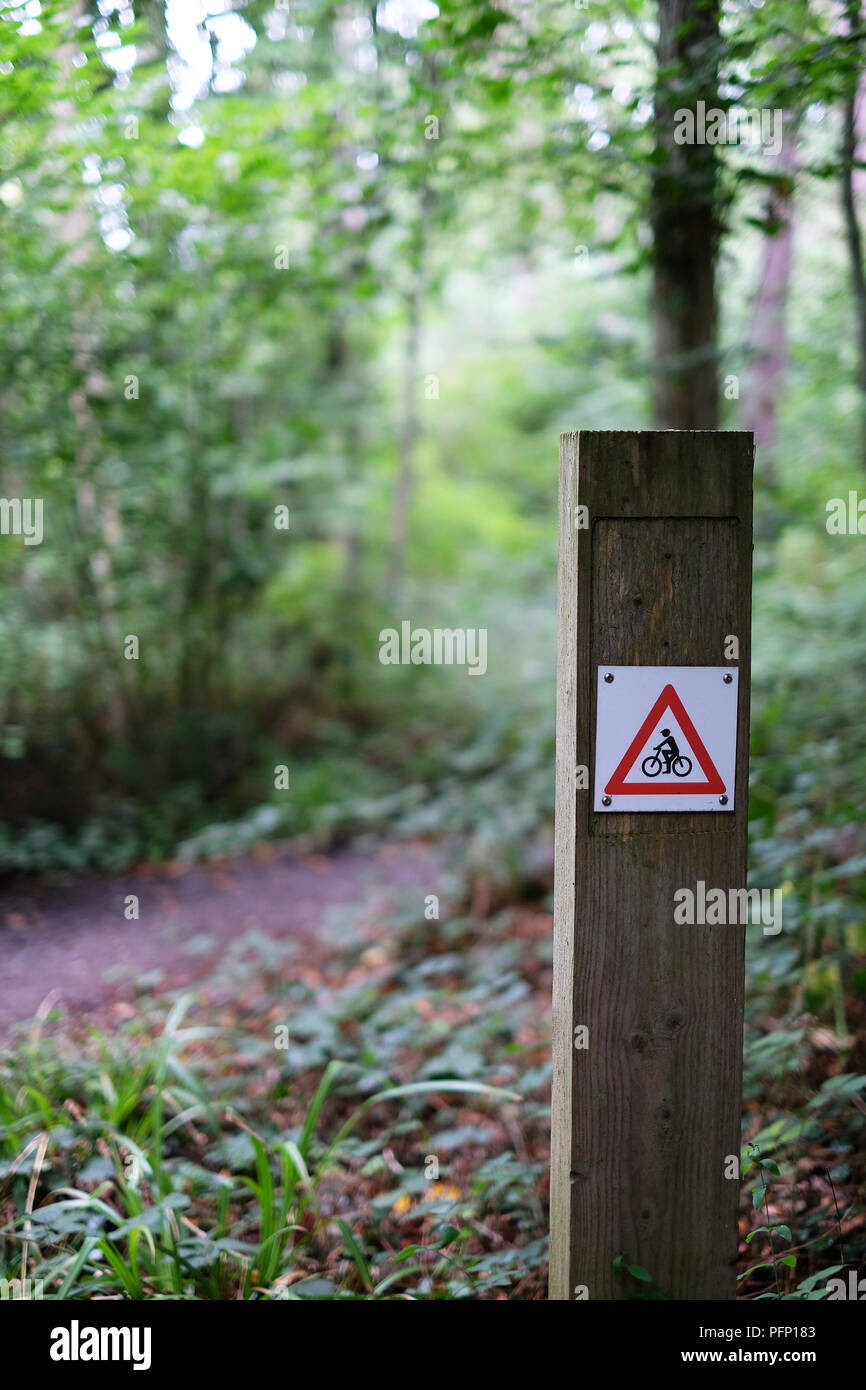 August 2018 - Woodland trail posts showing a route through the woods ...